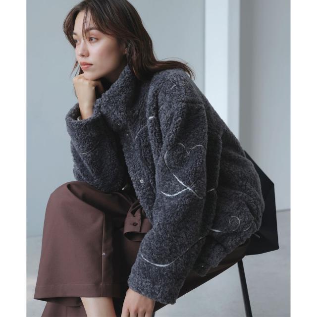 ビス（VIS）/ジャガードボアブルゾン