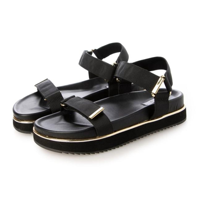 EVOL（EVOL）/【25春夏新作】【程よい厚底・S−LLサイズ展開】ベルトゴールドピースサンダル IY5682