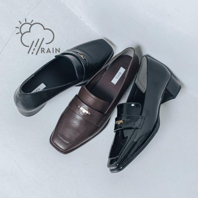 EVOL（EVOL）/【25秋冬新作】 【晴雨兼用・ふかふか】スクエア3．5cmローファー IZ5786