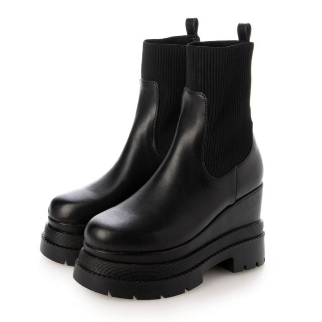 EVOL（EVOL）/【25秋冬新作】 【ふかふか・クッション入り】11cmニットショートブーツ IZ5803