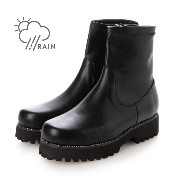 EVOL（EVOL）/【25秋冬新作】 【晴雨兼用・軽量】ストレッチトラックソール4cmショートブーツ IZ5807