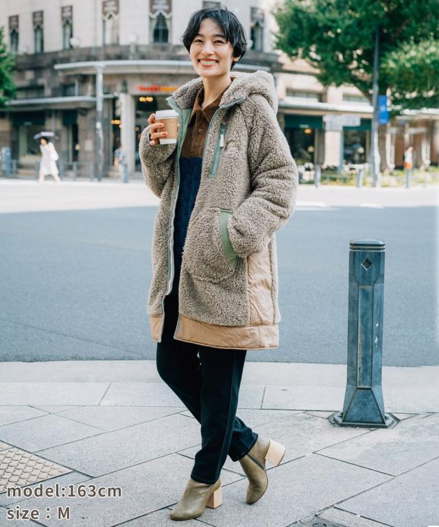 クリフメイヤー（KRIFF MAYER）/【軽くて暖かい！】シャギーボア ロング フード ジャケット