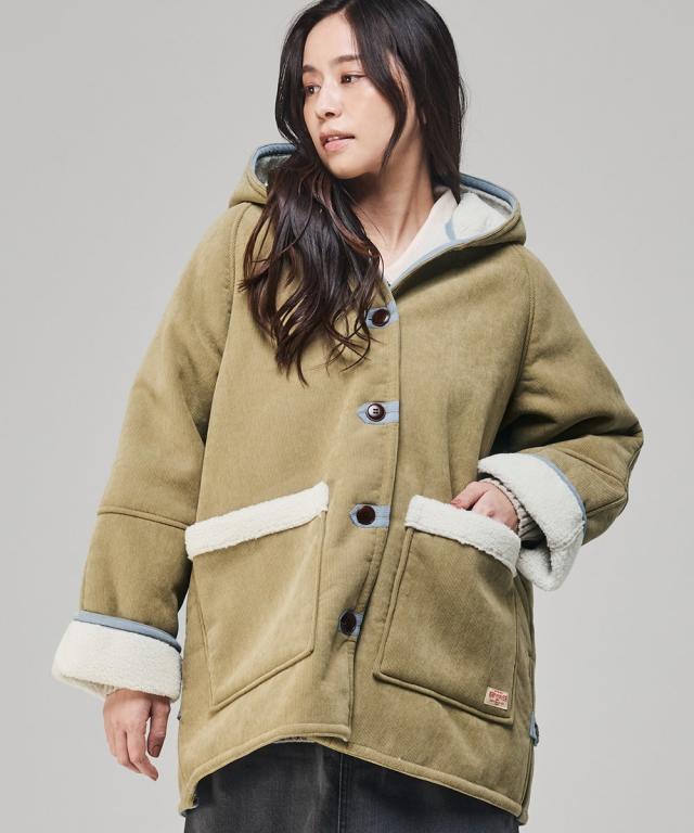 クリフメイヤー（KRIFF MAYER）/【裏ボアでしっかり暖かい！】コーデュロイ フード ジャケット