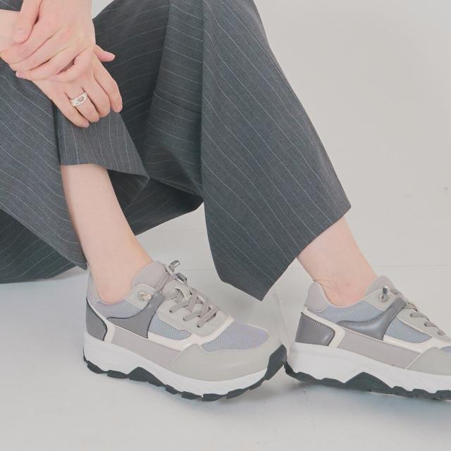 パラディクルール（PARADIS COULEUR）/PARADIS COULEUR◆4．5cmヒール◆エラスティックシューレーススニーカー