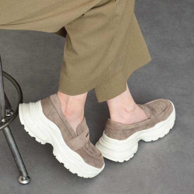 ラウンドアバウト（Round About）/25秋冬新作◆Round About◆5cmヒール◆撥水ボリュームソールローファー