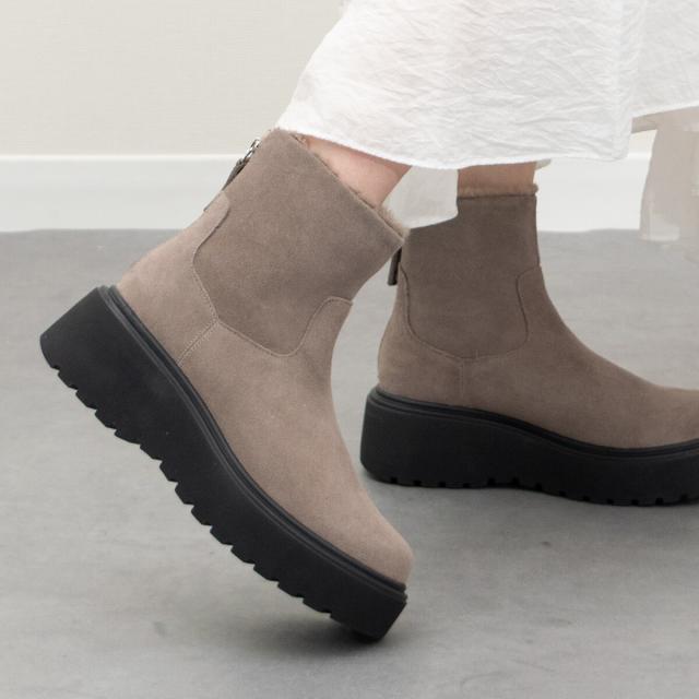 パラディクルール（PARADIS COULEUR）/25秋冬新作◆PARADIS COULEUR◆5cmヒール◆ライニングフェイクムートンショートブーツ