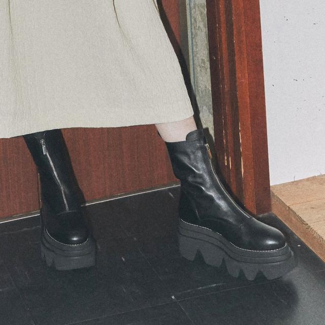 パラディクルール（PARADIS COULEUR）/25秋冬新作◆PARADIS COULEUR◆8．5cmヒール◆ボリュームソールセンタージップブーツ