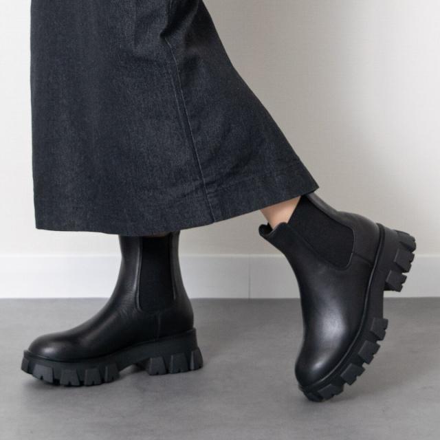 パラディクルール（PARADIS COULEUR）/25秋冬新作◆PARADIS COULEUR◆5．5cmヒール防滑トラックソール撥水サイドゴアブーツ