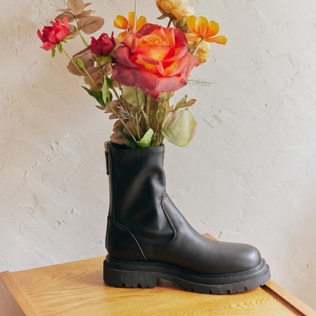 パラディクルール（PARADIS COULEUR）/25秋冬新作◆PARADIS COULEUR◆4cmヒール◆防滑ソール撥水ストレッチショートブーツ