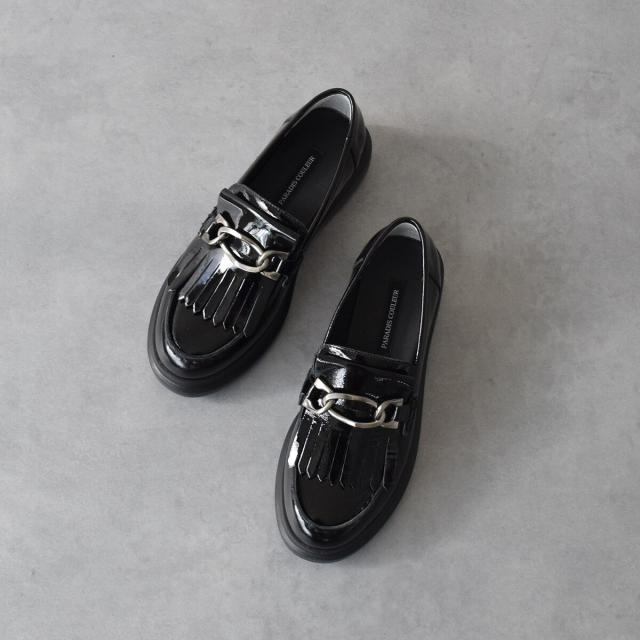 パラディクルール（PARADIS COULEUR）/PARADIS COULEUR◆4．5cmヒール◆チェーンビットキルトローファー