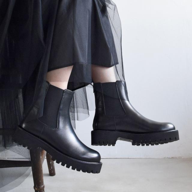 パラディクルール（PARADIS COULEUR）/PARADIS COULEUR◆4．3cmヒール◆EVAソールサイドゴアブーツ