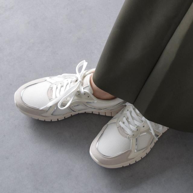 パラディクルール（PARADIS COULEUR）/PARADIS COULEUR◆3．5cmヒール◆異素材コンビレースアップスニーカー