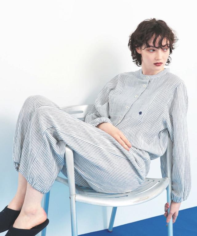 ナルエー（narue）/ルームウェア　 シュークリームガーゼストライプ