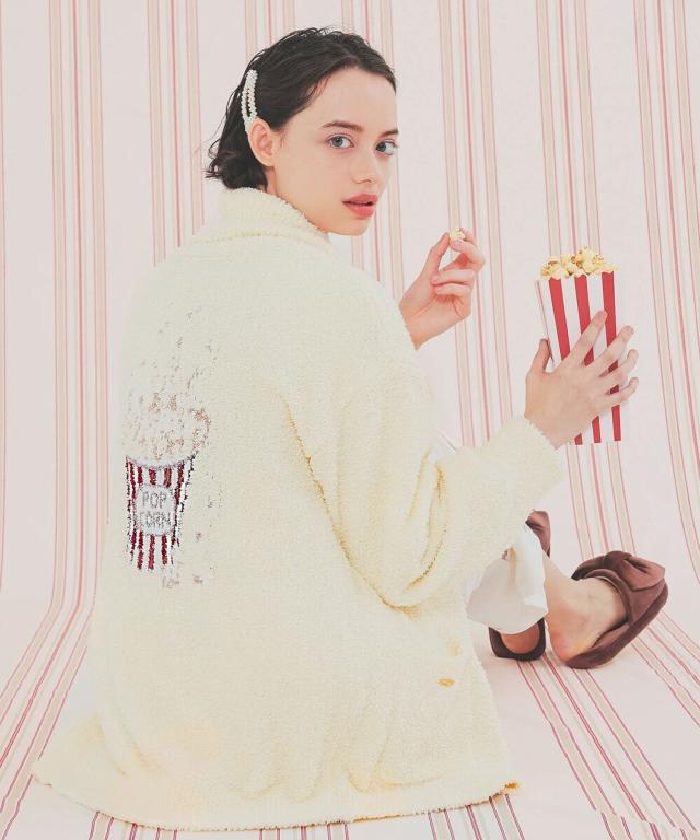 ナルエー（narue）/ ルームウェア　 モールニット ポップコーン&ケーキ  カーディガン