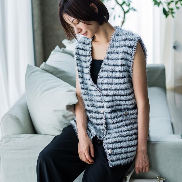 ロートレアモン（LAUTREAMONT）/フェザーミックスニットジレ≪手洗い可能≫