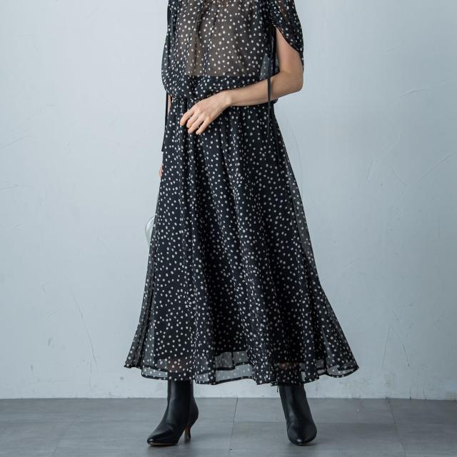 ロートレアモン（LAUTREAMONT）/楊柳ドットプリントスカート≪洗濯機で洗える≫
