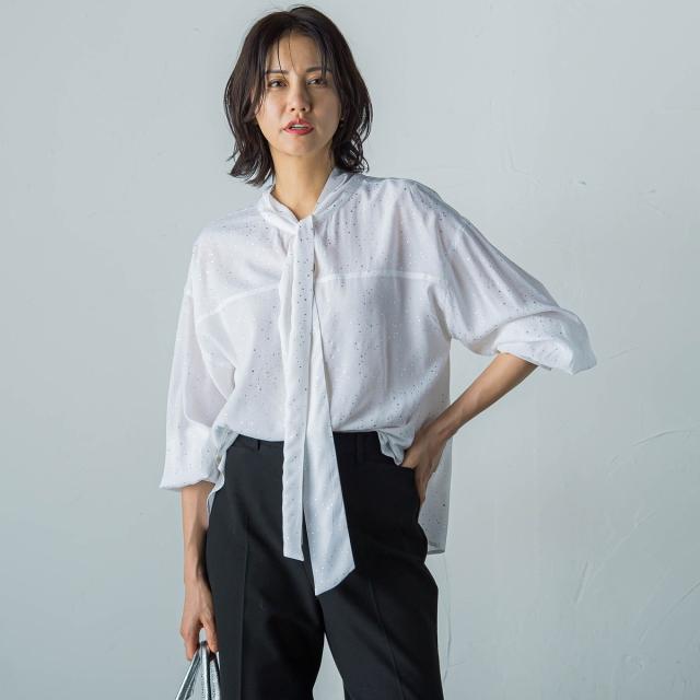 ロートレアモン（LAUTREAMONT）/ランダムドットプリントブラウス