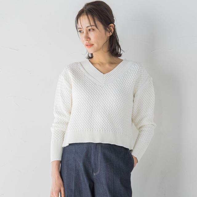 ロートレアモン（LAUTREAMONT）/【一部店舗限定販売】ケーブル柄クロップドニットプルオーバー≪手洗い可能≫