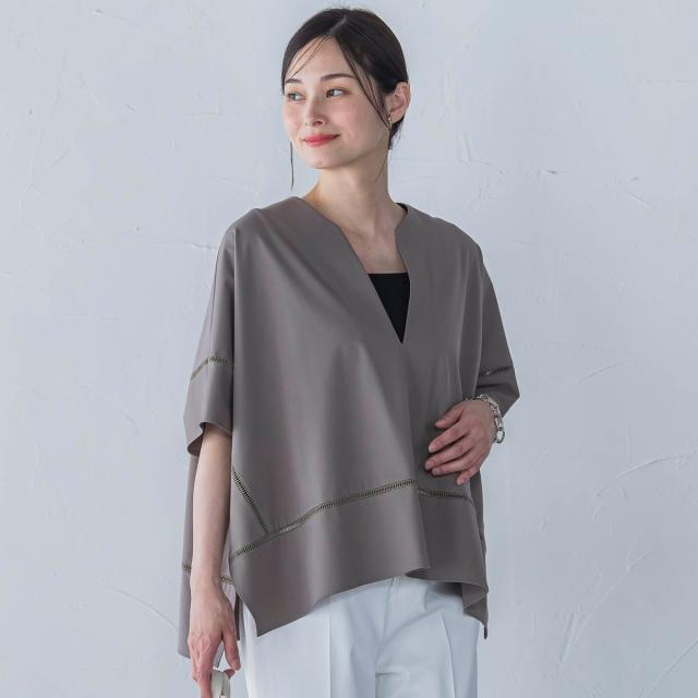 ロートレアモン（LAUTREAMONT）/ポンチョシルエットキーホールカットソー≪洗濯機で洗える≫