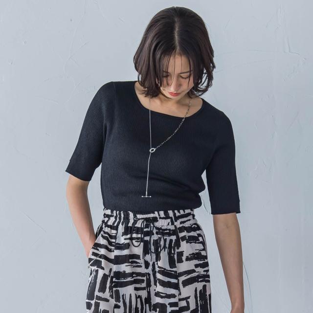 ロートレアモン（LAUTREAMONT）/ペーパーヤーンリブニット≪手洗い可能≫