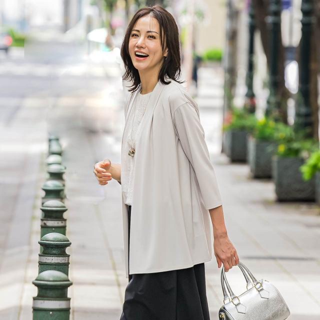 ロートレアモン（LAUTREAMONT）/【WEB限定】ひやさらシワレス着流しカーディガン≪洗濯機で洗える≫