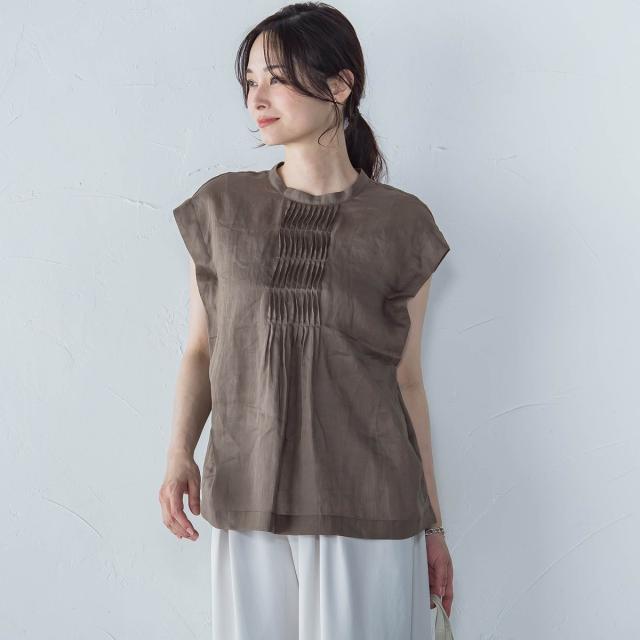 ロートレアモン（LAUTREAMONT）/シアーリネンピンタックブラウス