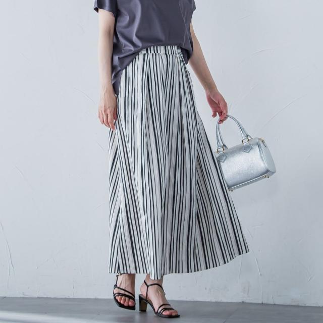 ロートレアモン（LAUTREAMONT）/ワッシャーストライプスカート≪手洗い可能≫