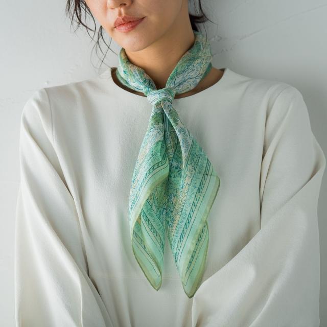 ロートレアモン（LAUTREAMONT）/ペイズリーシルクゴーススカーフ