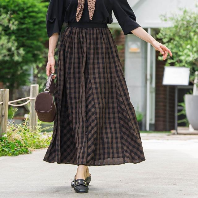 ロートレアモン（LAUTREAMONT）/ギンガムチェックスカート≪セットアップ対応/手洗い可能≫