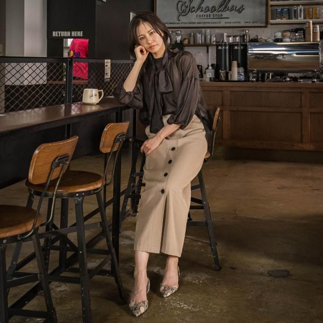 ロートレアモン（LAUTREAMONT）/ナローシルエットチノスカート≪洗濯機で洗える≫