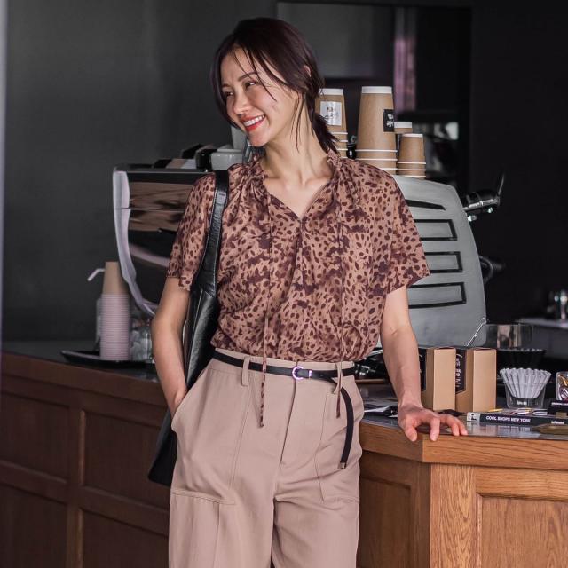 ロートレアモン（LAUTREAMONT）/レオパードプリントブラウス≪洗濯機で洗える≫