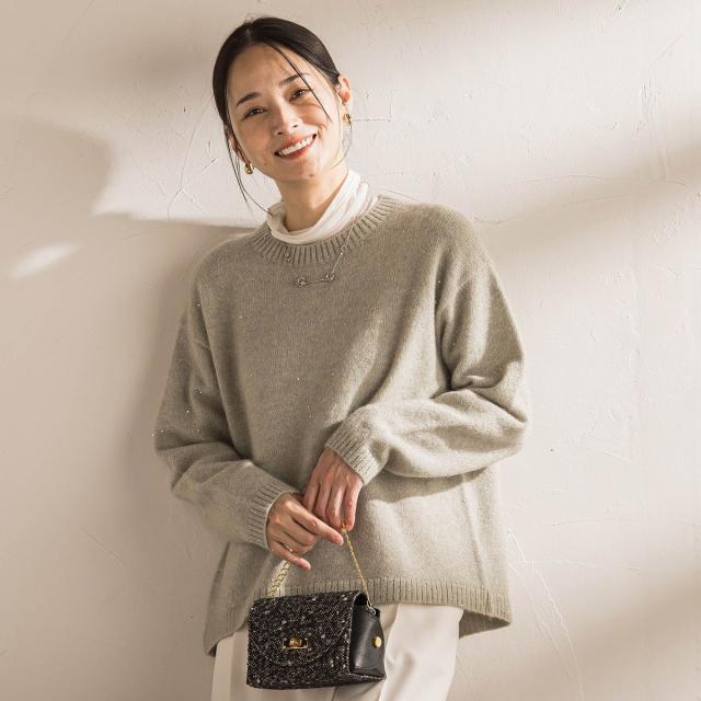 【NEW】ロートレアモン（LAUTREAMONT）/スパンコールクルーネックニット≪洗える≫