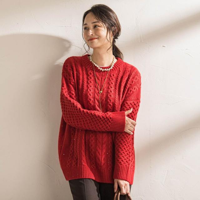 【NEW】ロートレアモン（LAUTREAMONT）/【WEB限定】ケーブル柄編みニット≪洗える≫