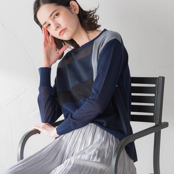 【NEW】ラエフ/カラーブロッキングニット《手洗い可能》