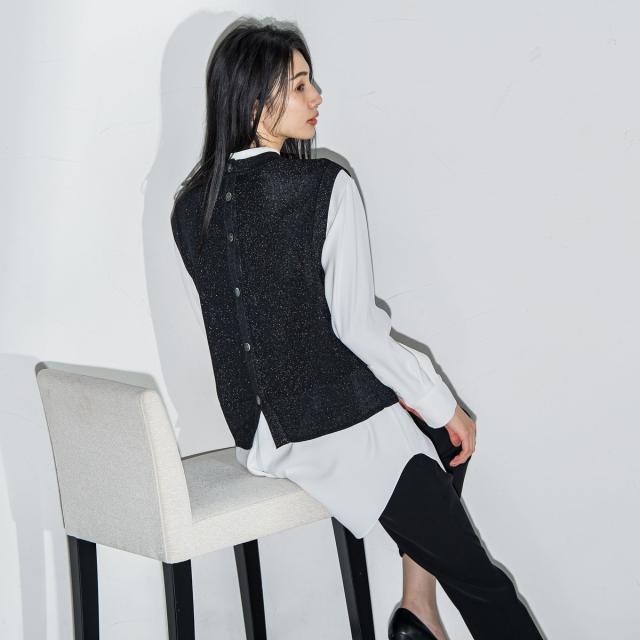 ラエフ（la．f．．．）/マルチwayラメニットジレ≪手洗い可能≫