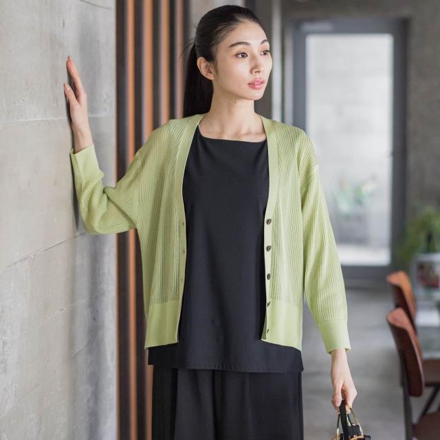 ラエフ（la．f．．．）/メッシュニットカーディガン≪手洗い可能≫