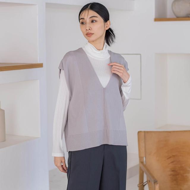 ラエフ（la．f．．．）/Vネックニットベスト≪手洗い可能≫