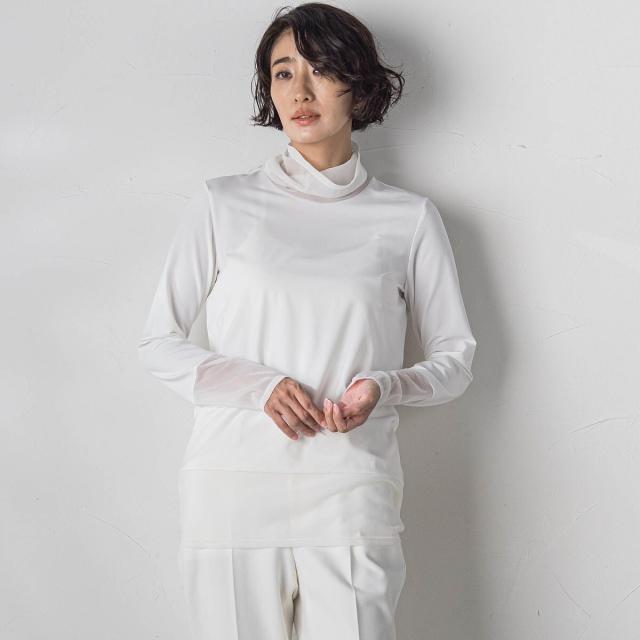 ラエフ（la．f．．．）/シアー切り替え天竺カットソー≪洗濯機で洗える/紫外線防止≫