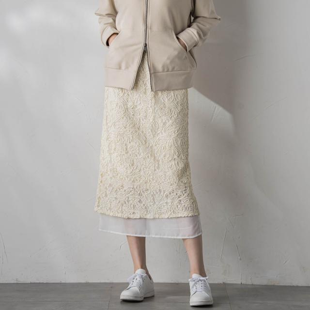 ラエフ（la．f．．．）/【WEB限定&一部店舗】コードレースナロースカート