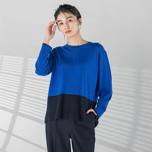 ラエフ（la．f．．．）/バイカラーニット≪手洗い可能≫