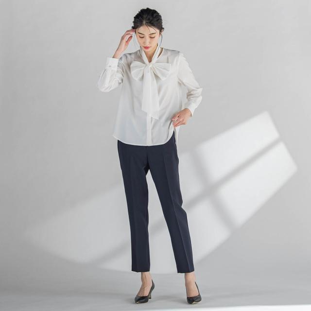 ラエフ（la．f．．．）/ボウタイリボンブラウス≪洗濯機で洗える≫の