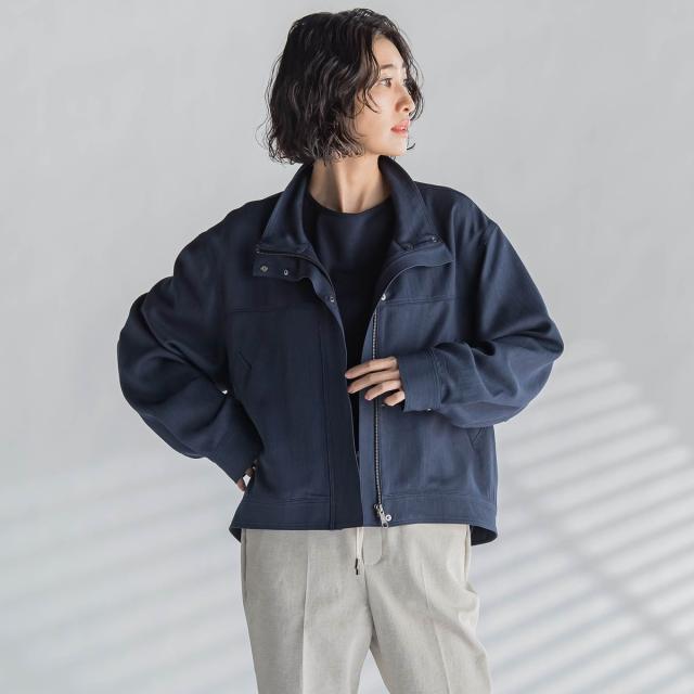 ラエフ（la．f．．．）/スタンドカラーデニムブルゾン≪洗濯機で洗える≫