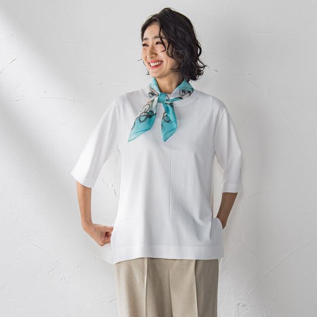 ラエフ（la．f．．．）/Tシャツ風ニットプルオーバー≪手洗い可能≫