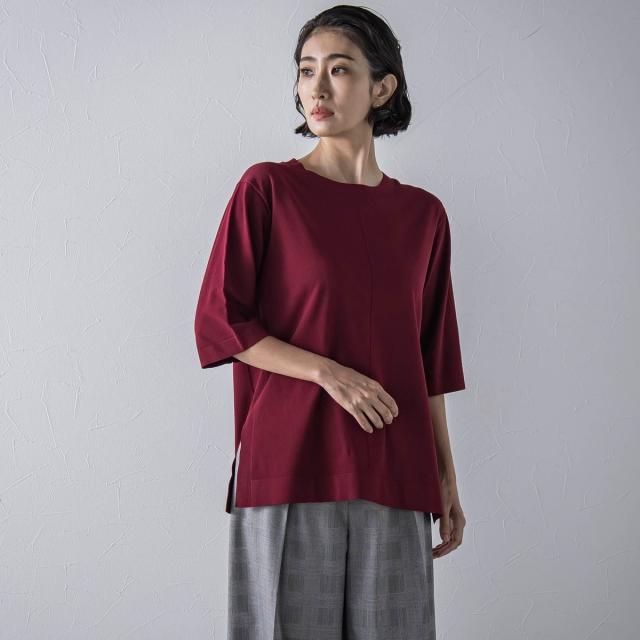 ラエフ（la．f．．．）/Tシャツ風ニットプルオーバー≪手洗い可能≫