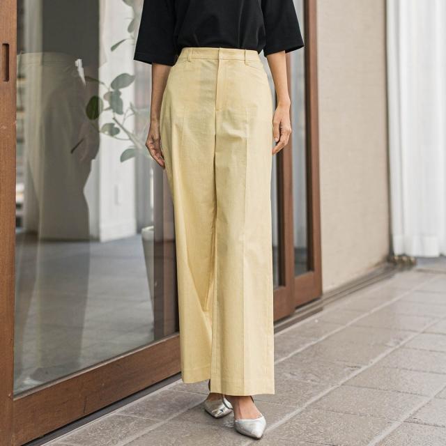 ラエフ（la．f．．．）/バックラッシュリネン混パンツ≪洗濯機で洗える≫