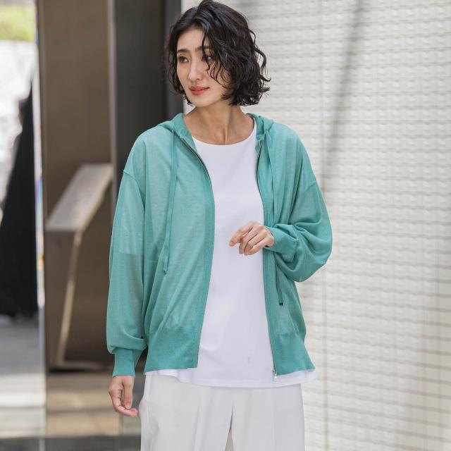 ラエフ（la．f．．．）/シアーラメニットパーカー≪手洗い可能≫