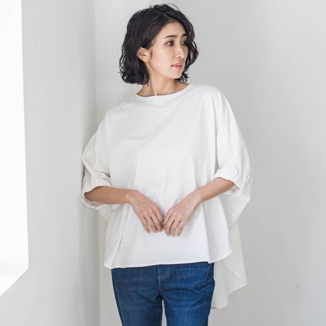 ラエフ（la．f．．．）/【biyori】異素材ドルマンプルオーバー≪手洗い可能≫