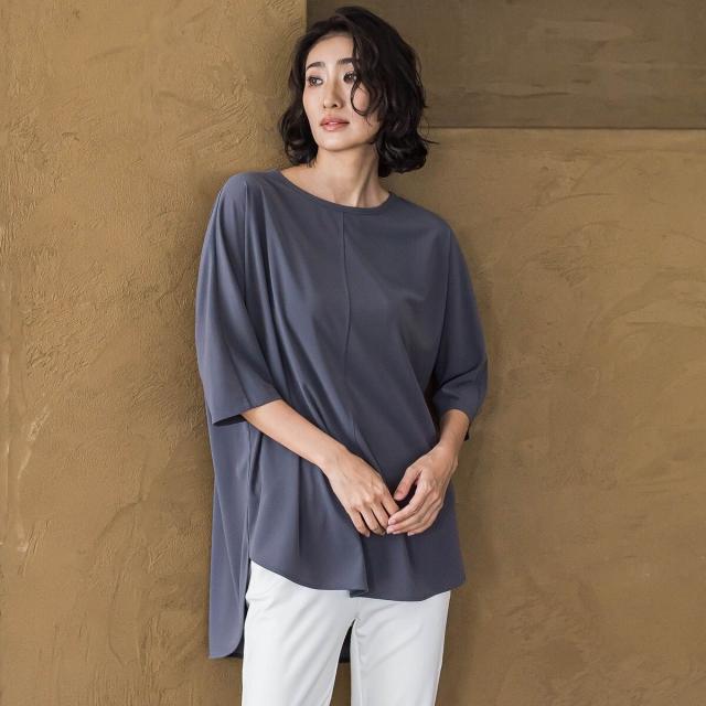 ラエフ（la．f．．．）/【biyori】“ブラウスのような”万能Tシャツ≪洗濯機で洗える≫