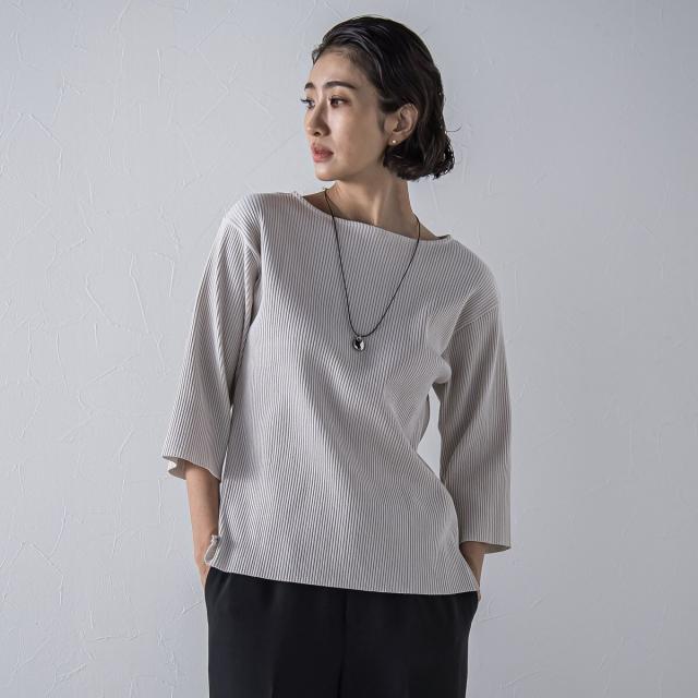 ラエフ（la．f．．．）/”体型を気にせず着られる”リブカットソー≪手洗い可能≫