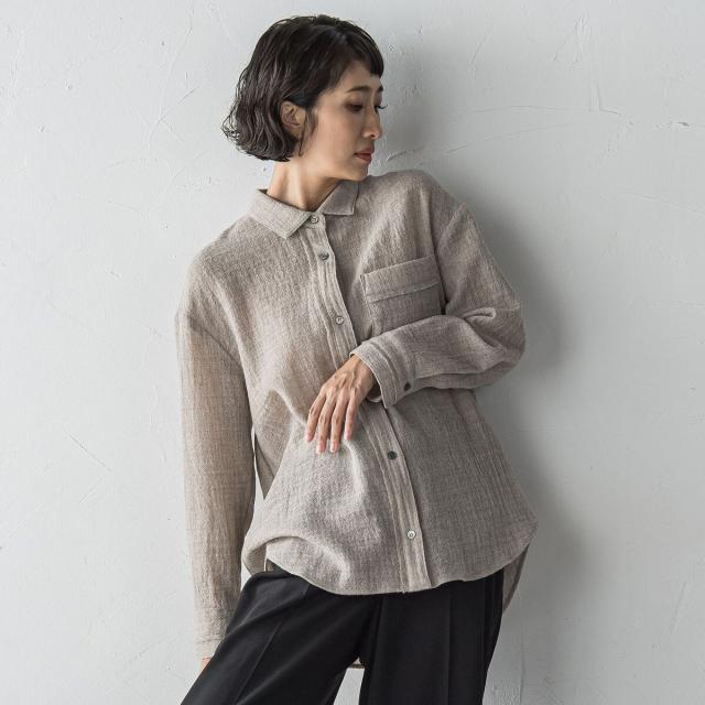 ラエフ（la．f．．．）/ウールリファインシャツ